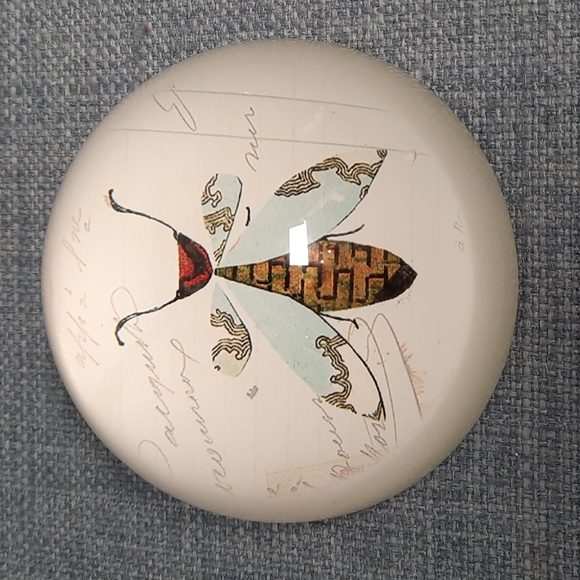 Cbk | Office | Glass Paperweight Honey Bumblebee Bee Round Writing Desk ...